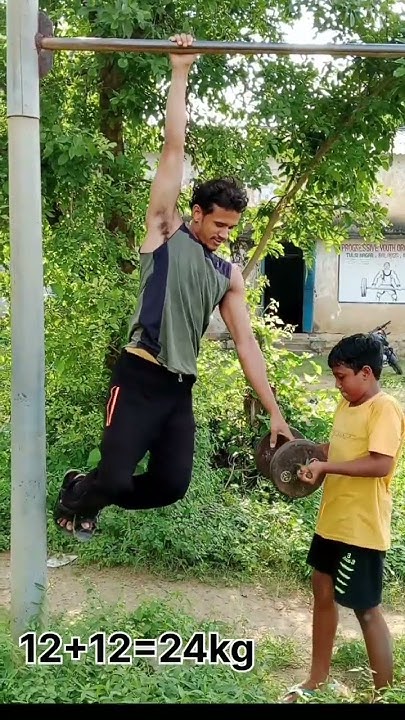 weight 24kg pull up challenge 😤💪🇮🇳 #gymmotivation #shots #youtube - YouTube