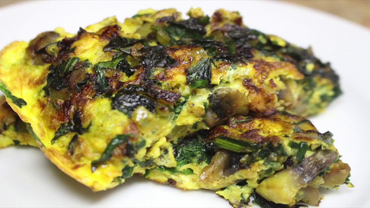 Torta De Huevo Con Hongos Y Espinaca Deliciosa.!! - YouTube