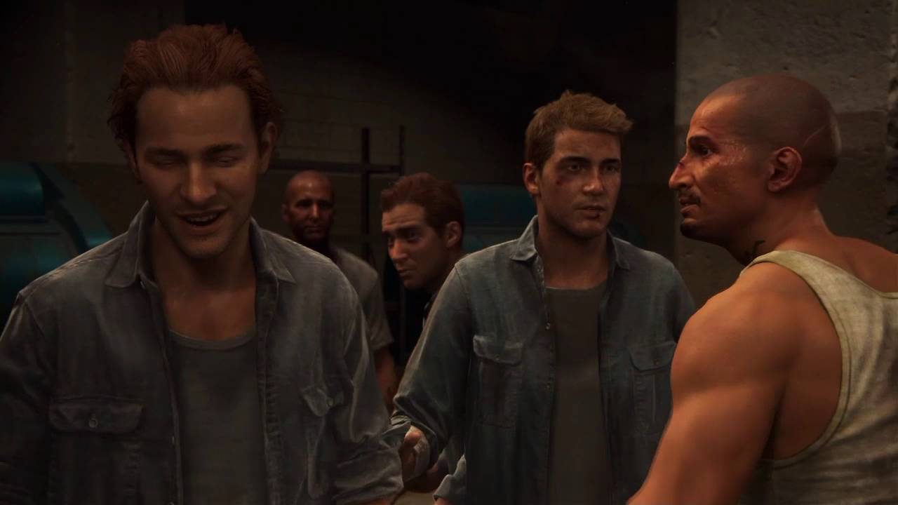 Uncharted 4: Drake, Sam & Rafe get into a prison brawl. - YouTube