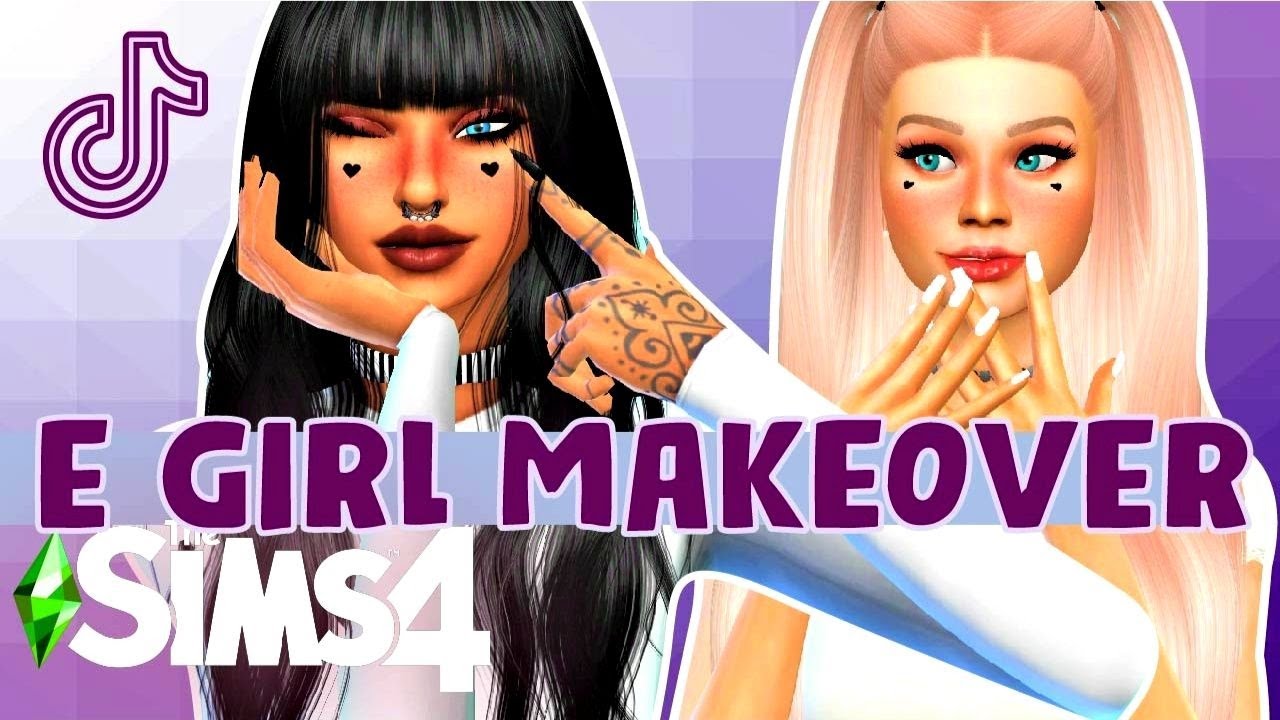🎀 TRANSFORMING MY SIMS INTO E-GIRLS 🎀The Sims 4 EGirl CAS Makeover ...