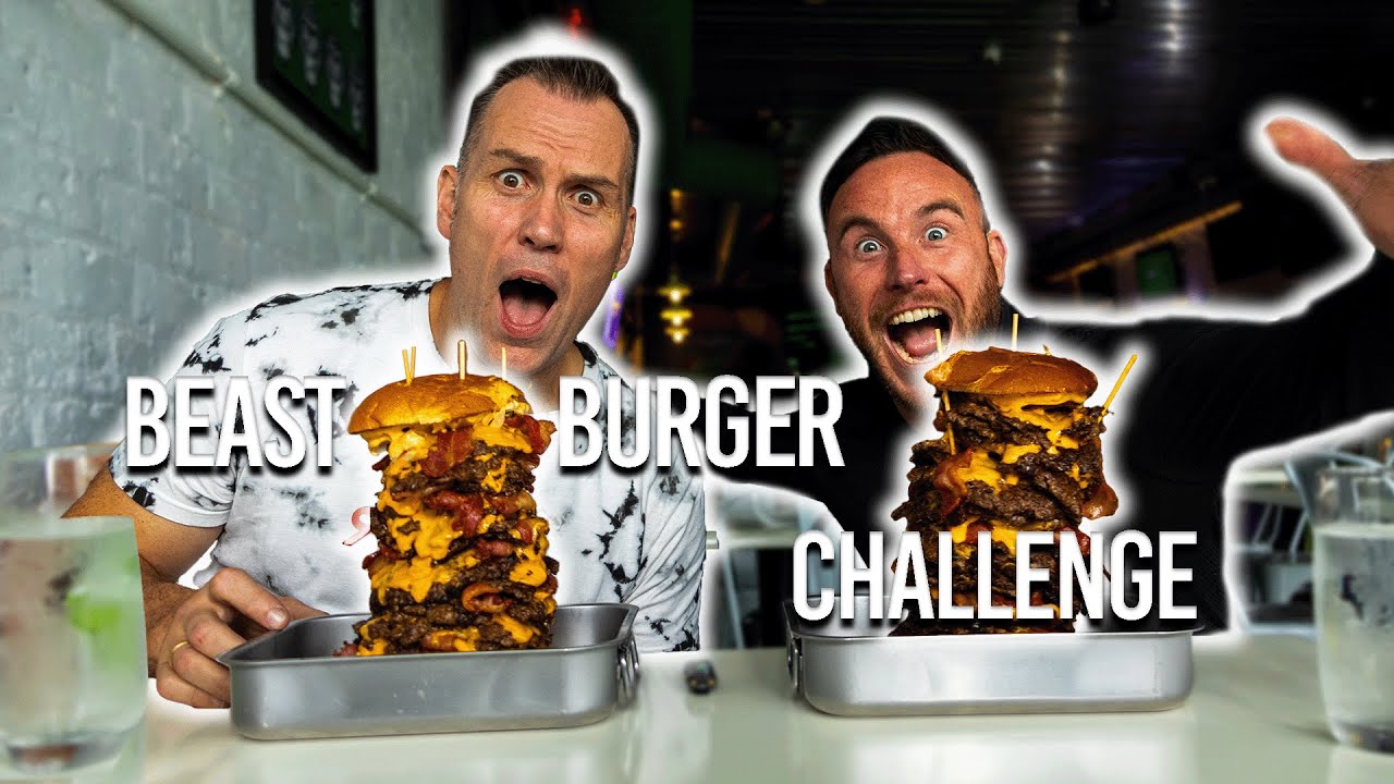 20 Pattie Beast Burger Challenge: 10,000 Calories! 😯 - YouTube