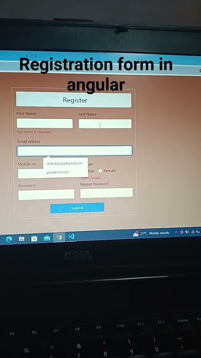 registration form in angular #signup #form #html #css #js #angular #react - YouTube