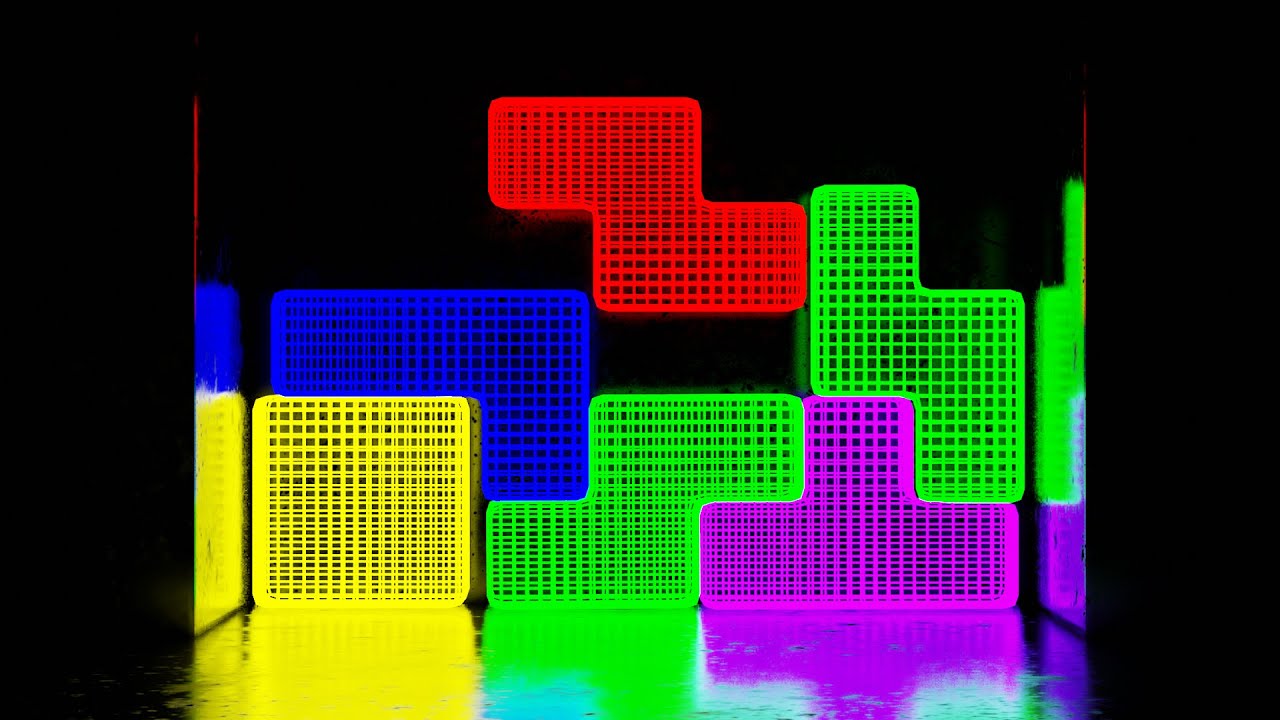 Tetris Rigidbody Wire: Glow in the Dark! (SATISFYING) - YouTube