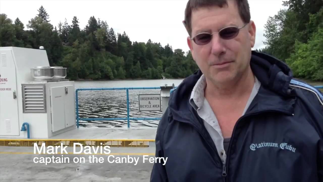 Mark Davis captains the 100-year-old Canby Ferry - YouTube