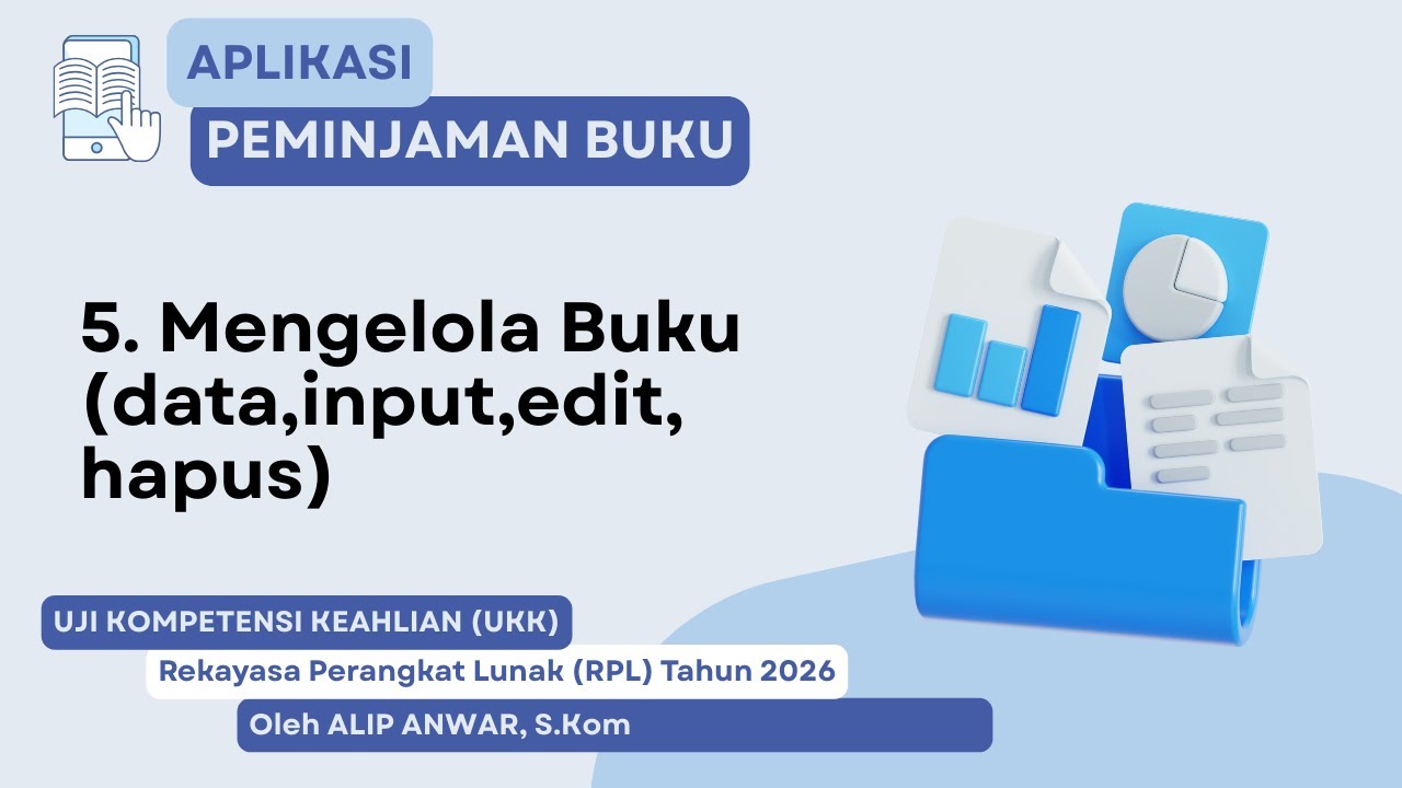 5. Mengelola Buku (data,input,edit,hapus) Aplikasi Peminjaman Buku ...