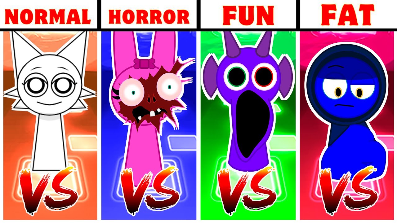 INCREDIBOX SPRUNKI NORMAL VS HORROR VS FAT VS FUN TILES HOP in ...