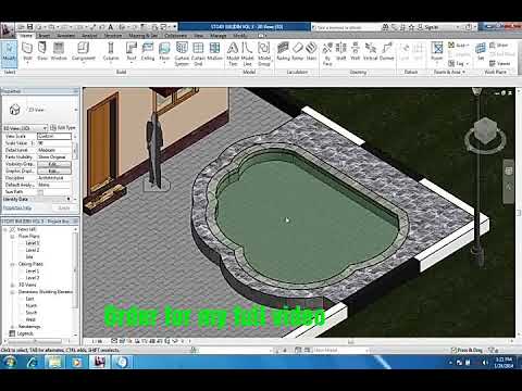 How to add water material to swimming pool in Revit Architecture - YouTube