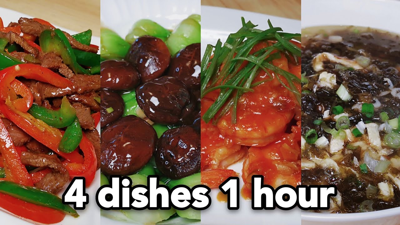 Family meal: prepare 4 dishes in 1 hour - YouTube