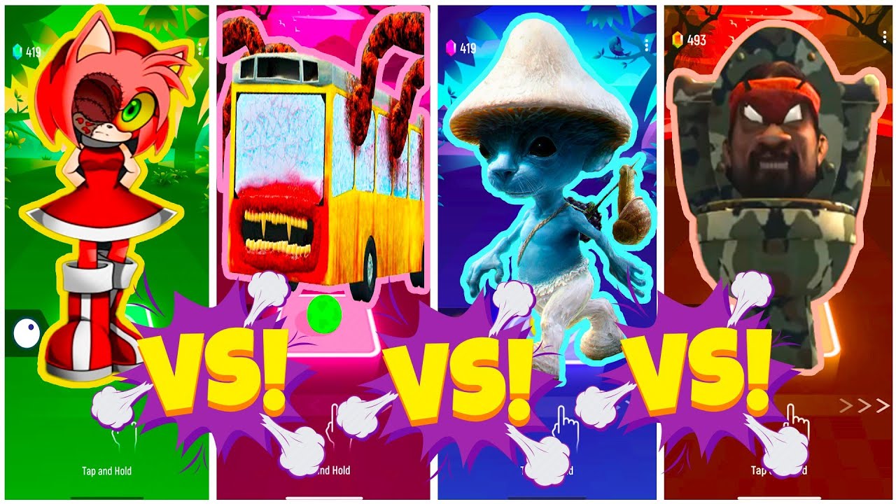 Amy Rose 🆚 Bus Eater 🆚 Skibidi Smurf Cat 🆚 Skibidi Toilet RAMBO - Tiles ...
