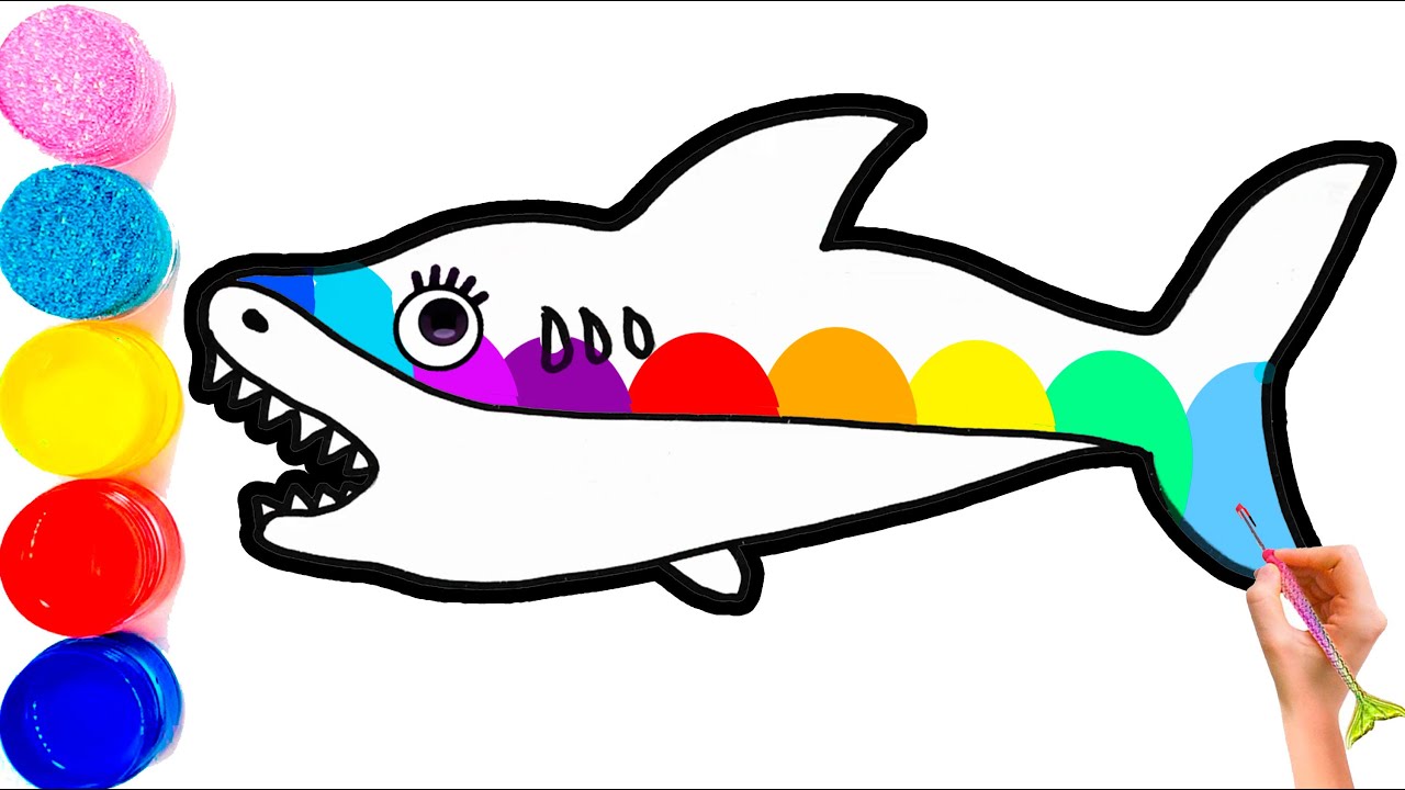 Bolalar uchun akula chizish|Draw a picture of a shark for children ...