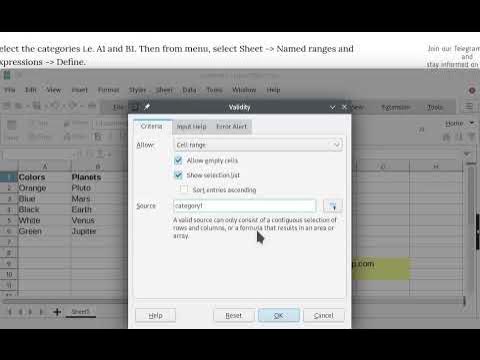 Data Validation Using Double Dependent Dropdown List – LibreOffice Calc - YouTube