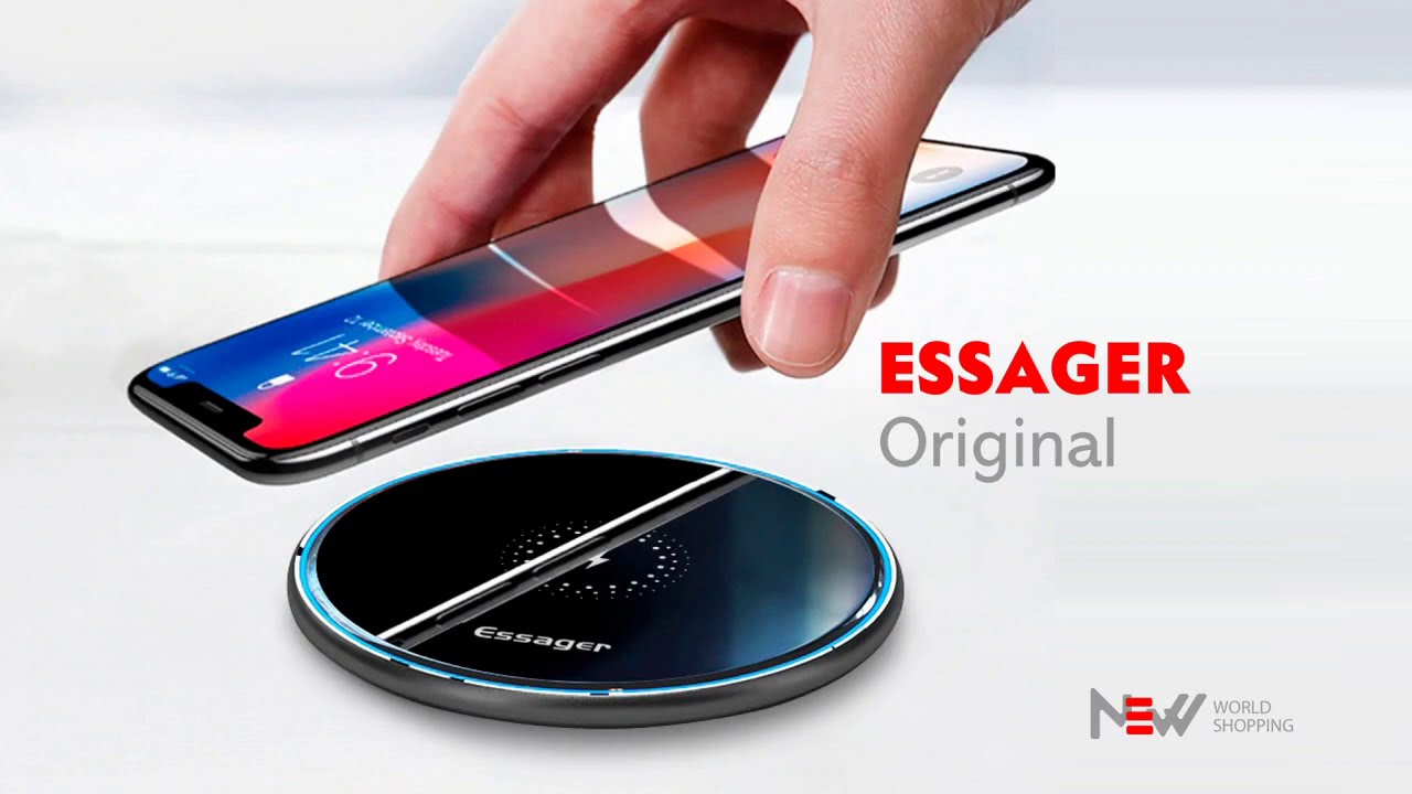 ESSAGER Qi Original - 15W - CARREGADOR SEM FIO - YouTube