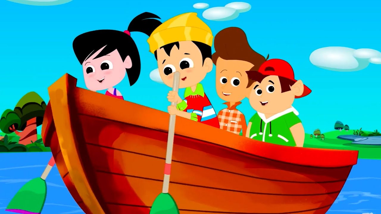 Row Row Row Your Boat, Cartoon Video and Nursery Rhyme for Kids - YouTube