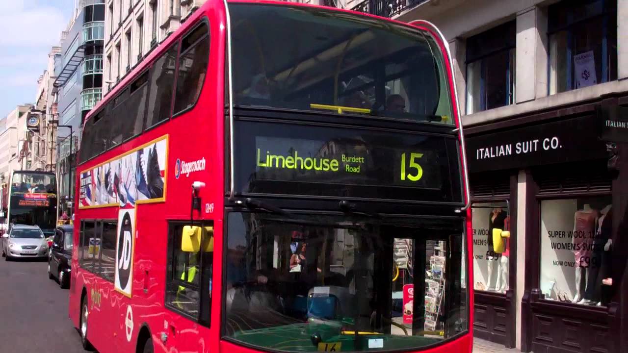 Stagecoach London Route 15 12149 L61DCU Enviro400 Hybrid Bow (BW) - YouTube