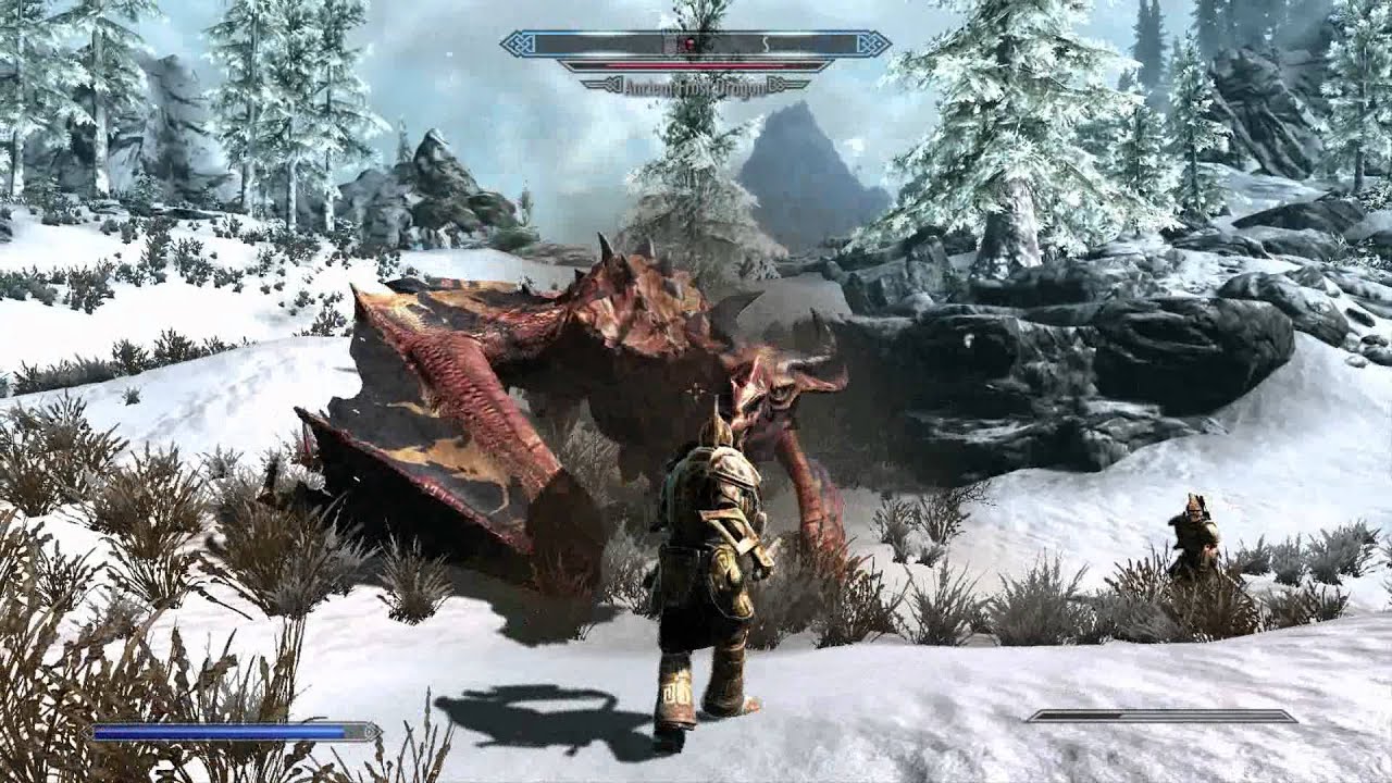 Nord Paladin vs. Ancient Frost Dragon (Deadly Dragons Mod: Hardcore ...