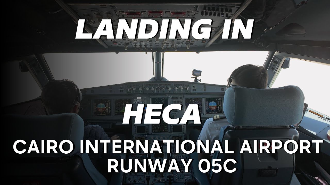 4K Landing in Cairo International Airport With ATC | Airbus A320 Pilot ...