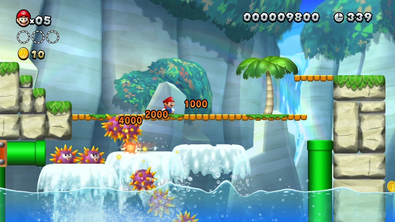 New Super Mario Bros. U - Mer Mentalo-4 - Geysers à Oursins (Wii U ...