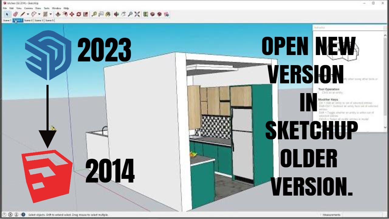 Open new version in sketchup. - YouTube
