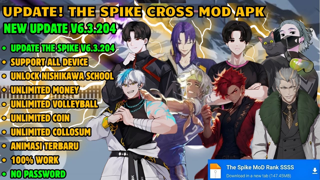 DOWNLOAD! THE SPIKE VOLLEYBALL CROSS MOD APK V6.3.204 UNLOCK NEW ...