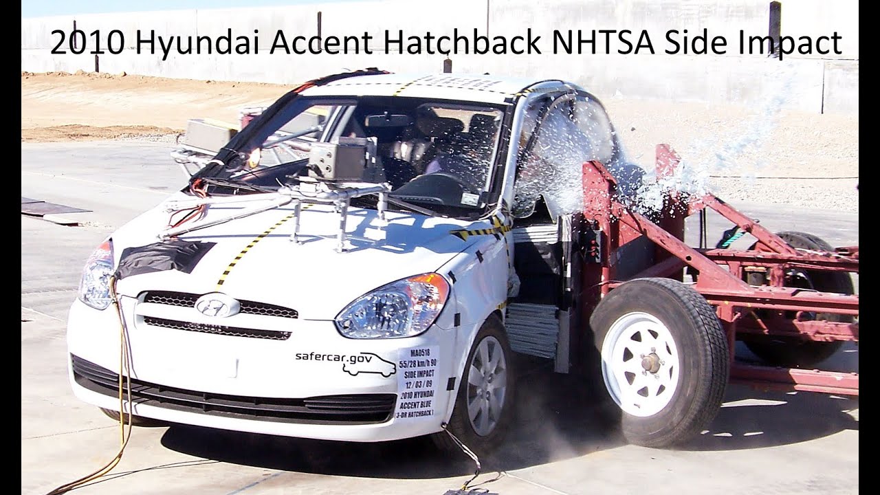 2007-2011 Hyundai Accent Hatchback NHTSA Side Impact - YouTube