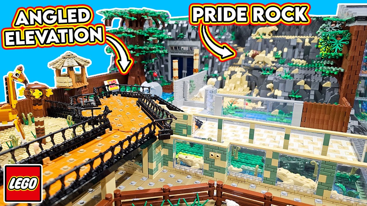 LEGO Zoo Lion PRIDE ROCK & Angled Elevated Walkway - YouTube