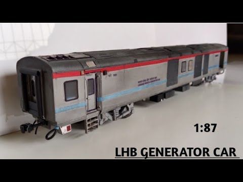 Indian train model || Realistic looking LHB generetor car model - 1:87 ...