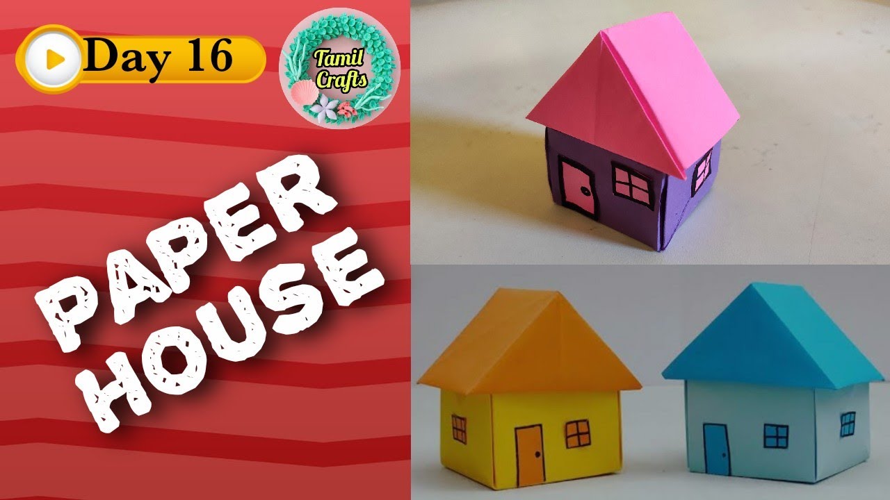 How to make Paper House in tamil @tamilcrafts let's colorup - YouTube
