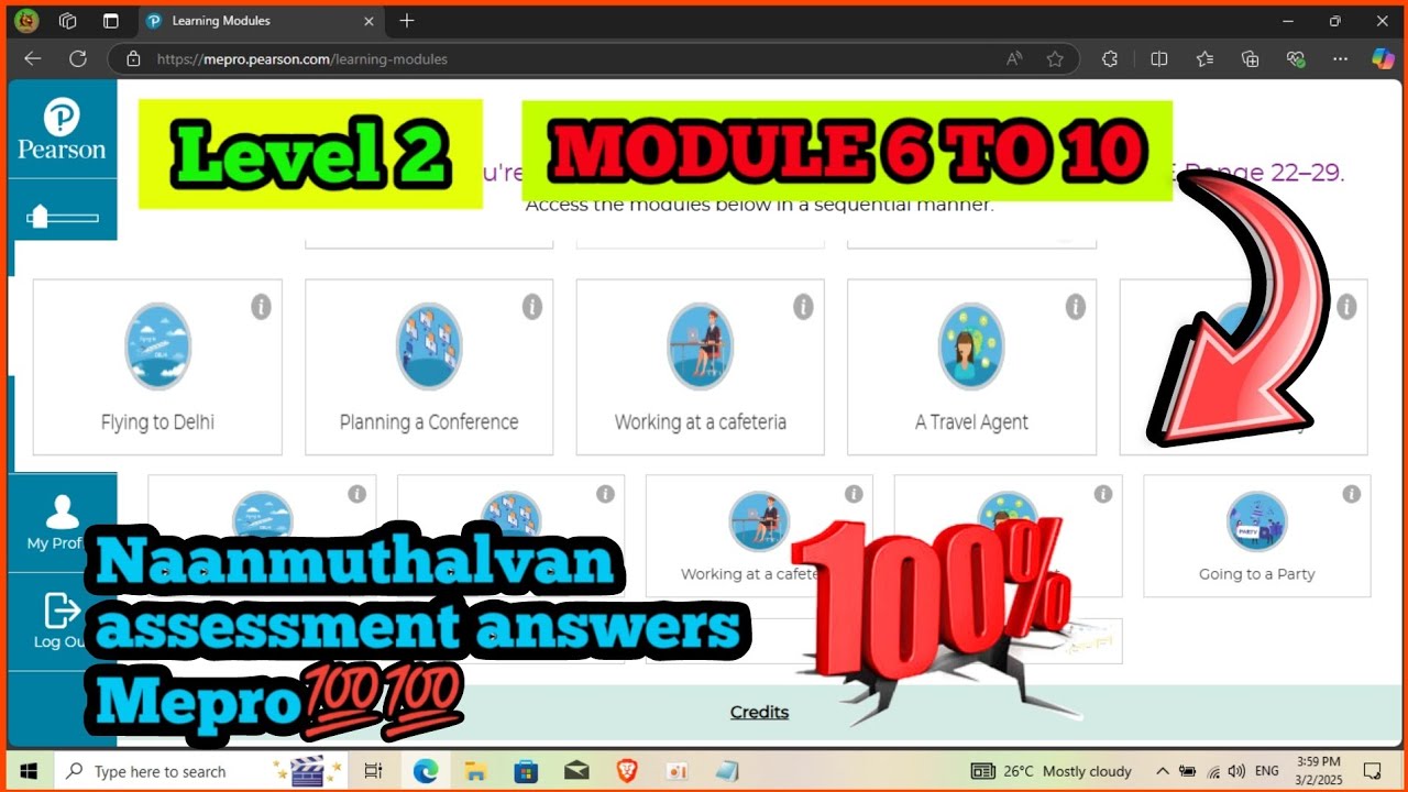 Level 2( Module 6-10 ) Mepro 1st Year Naanmuthalvan Assessment Answers💯 #naanmudhalvan - YouTube