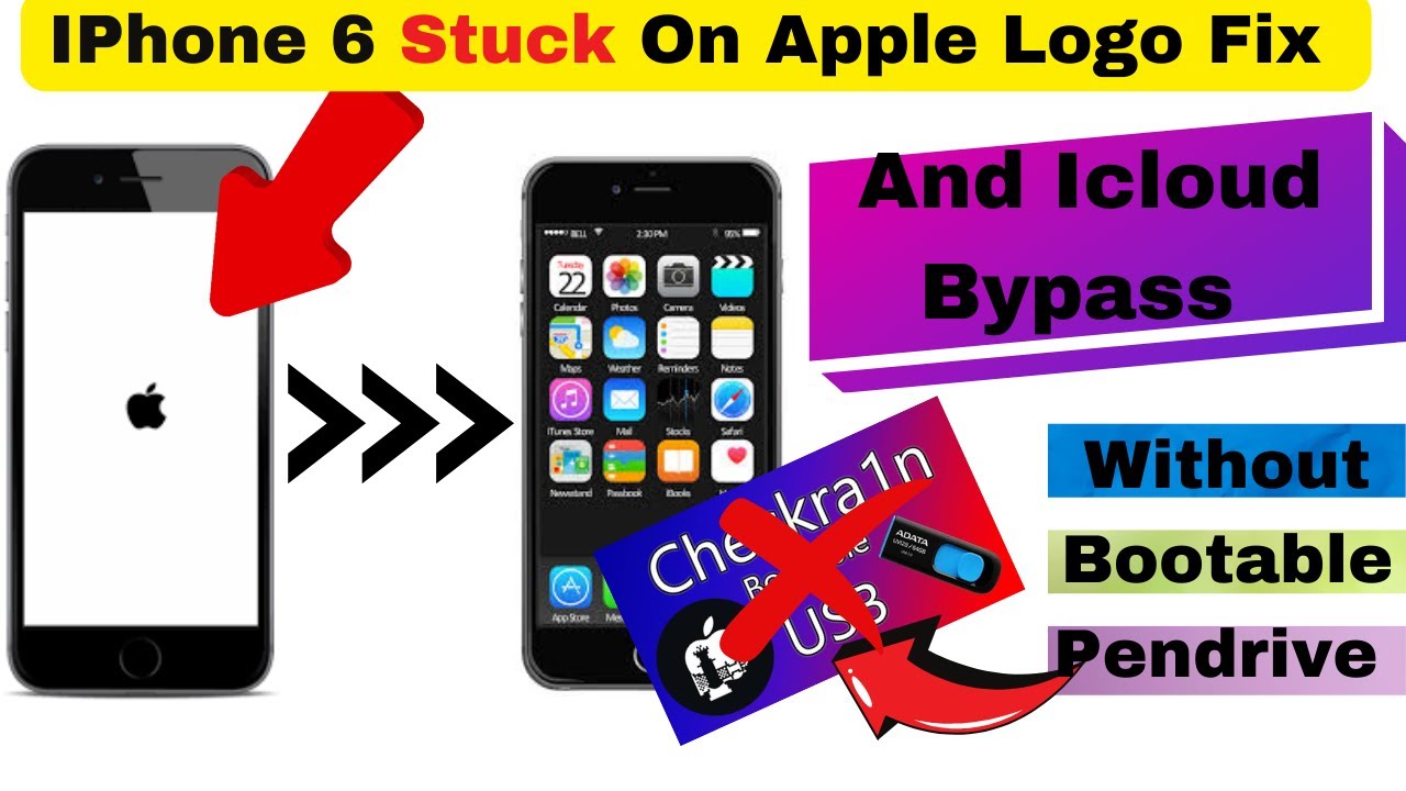 IPhone 6 Stuck On Apple Logo Fix | Bypass Without Bootable Pendrive ...