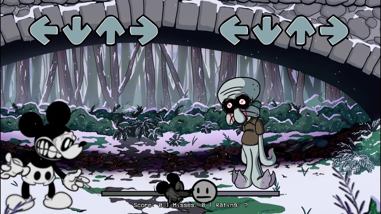 FNF icebreaker Doomsday Squidward flashback (Old) vs Suicide Mouse ...