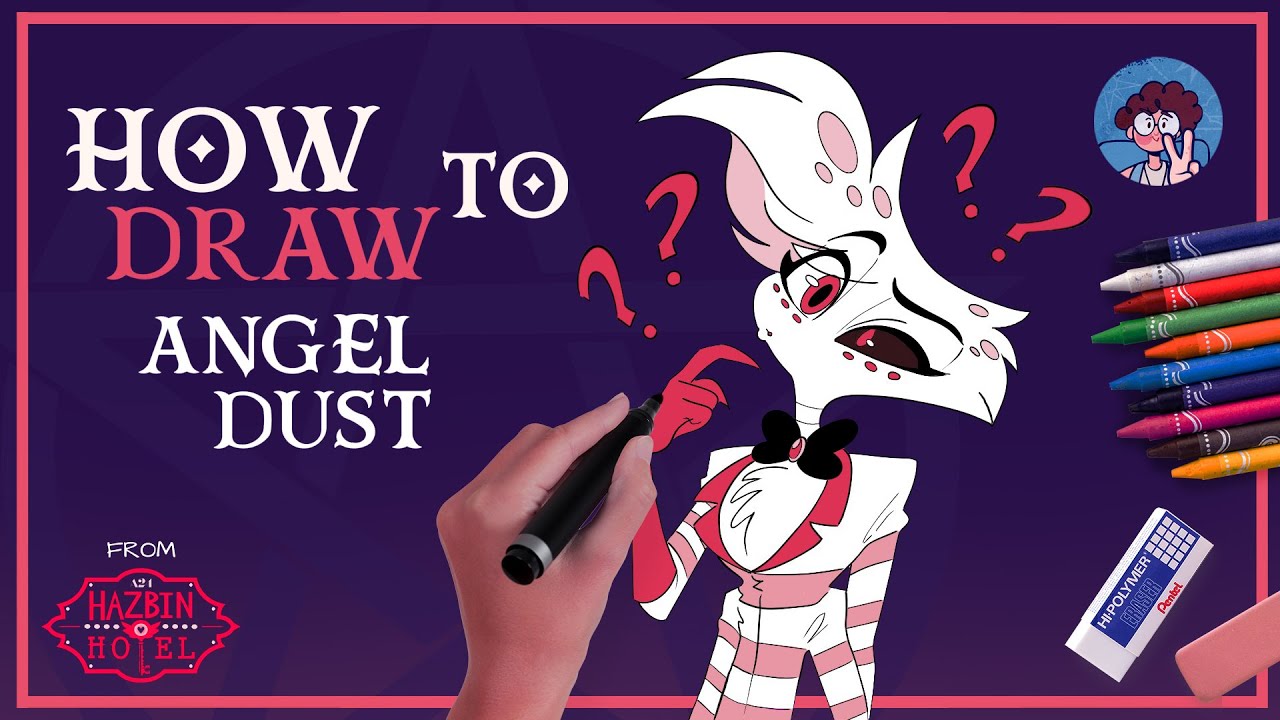 How to draw angel dust from hazbin hotel - YouTube