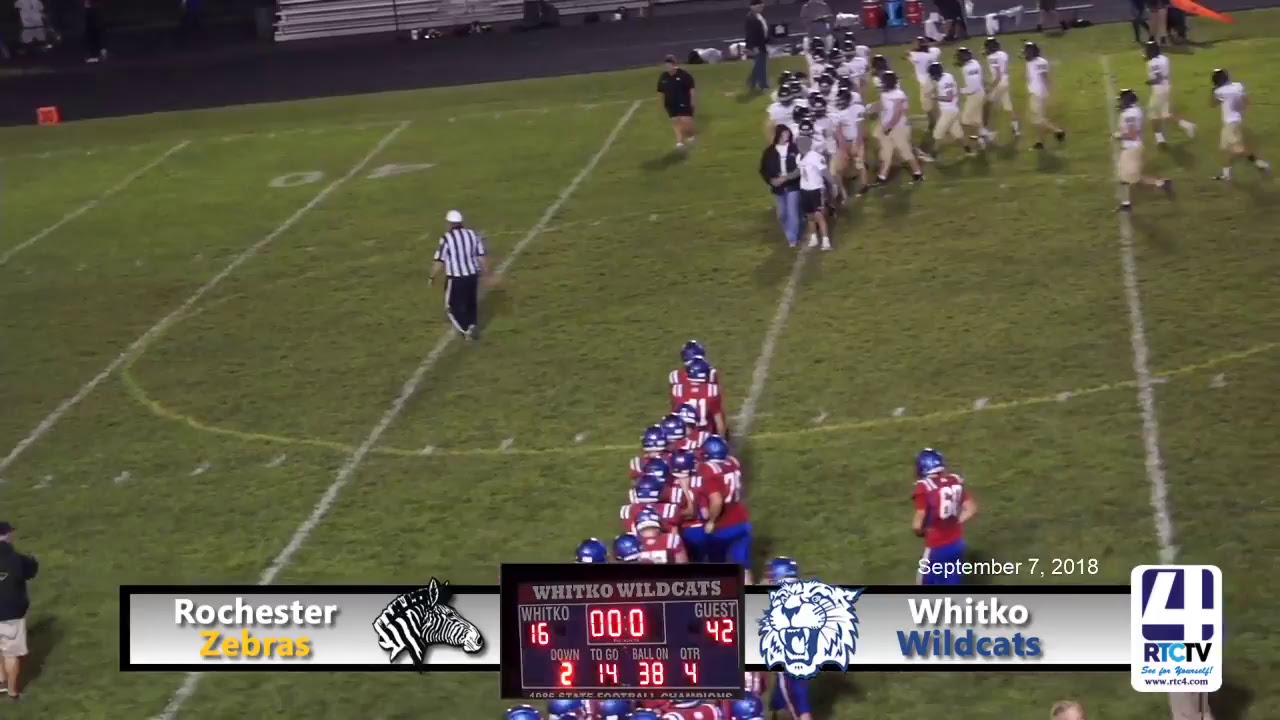 Rochester Varsity Football @ Whitko - YouTube