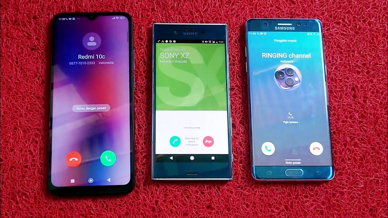 REDMI 10 VS SONY XZ VS SAMSUNG note 7 incoming call at same time - YouTube