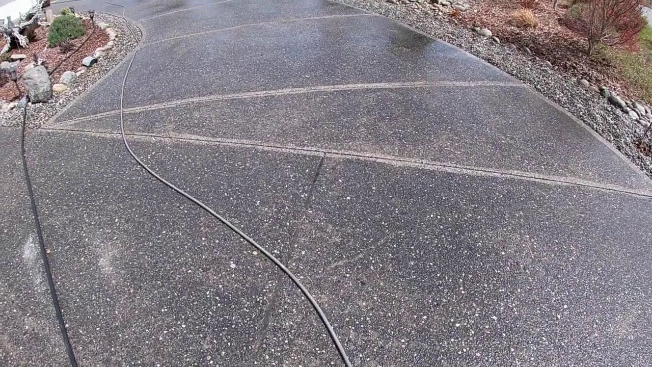 Super dirty aggregate driveway pressure washing time lapse and real ...
