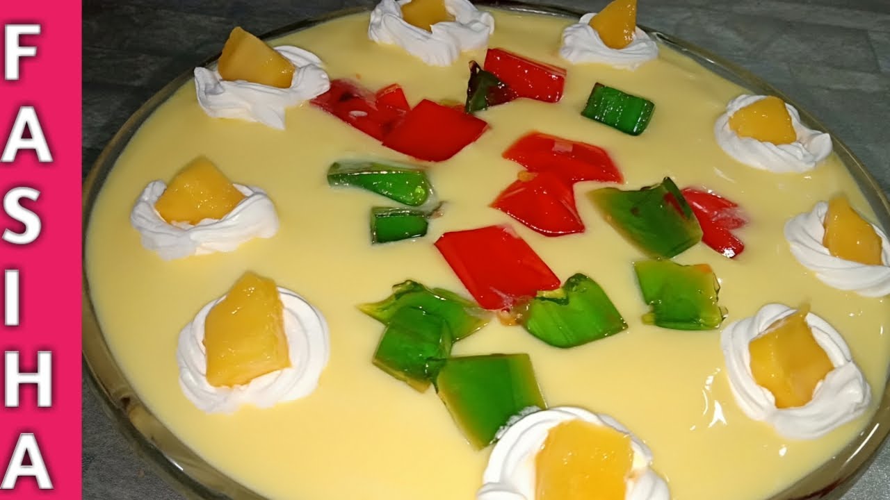 Fruit Custard Trifle Famous Dessert Recipe In Urdu And Hindi - YouTube