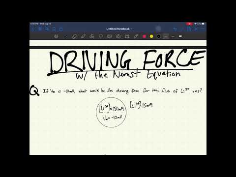 Driving Force (influx or efflux of ion?) Crash Course w/ Nernst ...