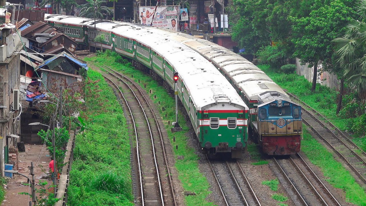 Broad Gauge Vs. Meter Gauge Running Train Crossing between Nilsagar ...