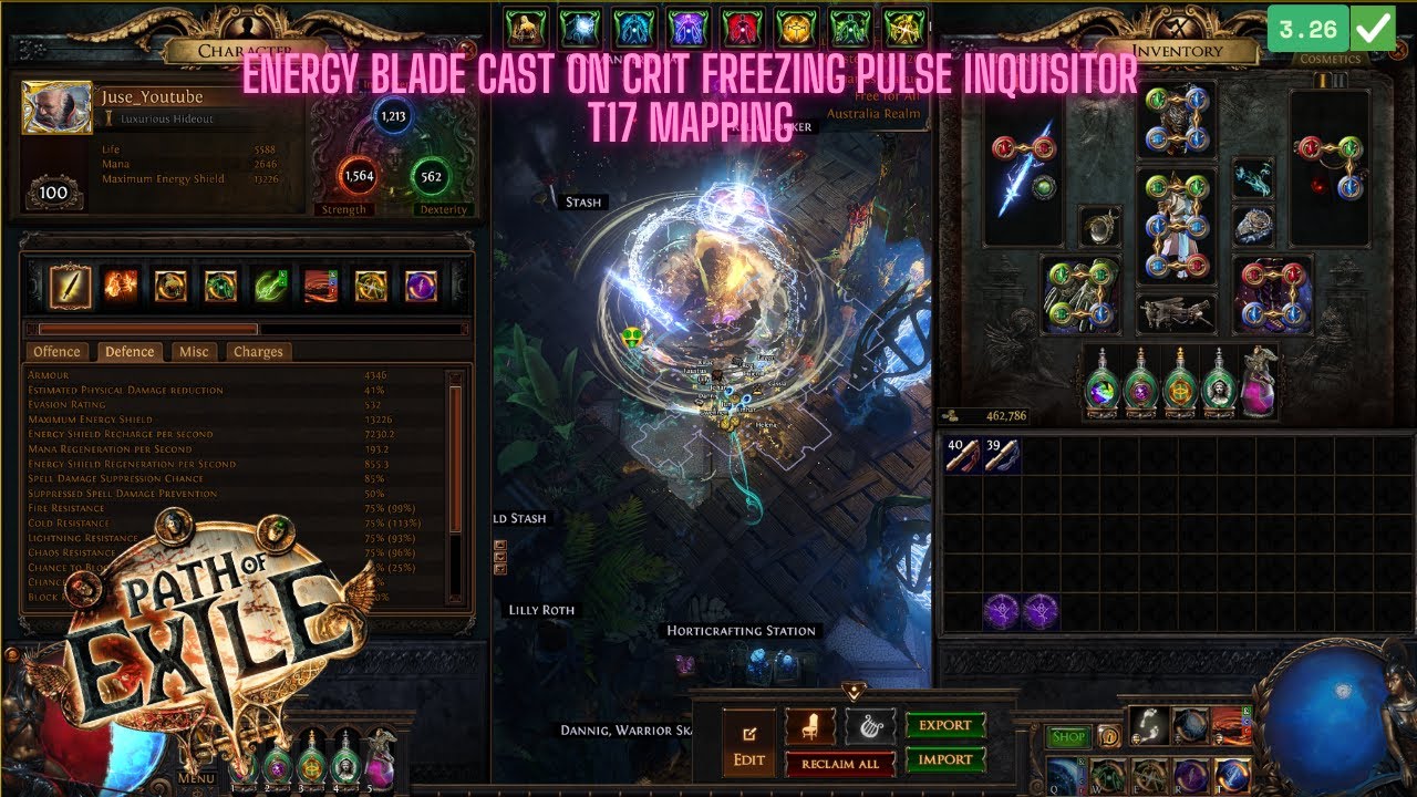 100 EB CoC Freezing Pulse Inquisitor | T17 Citadel - PoE 3.26 Mercs ...
