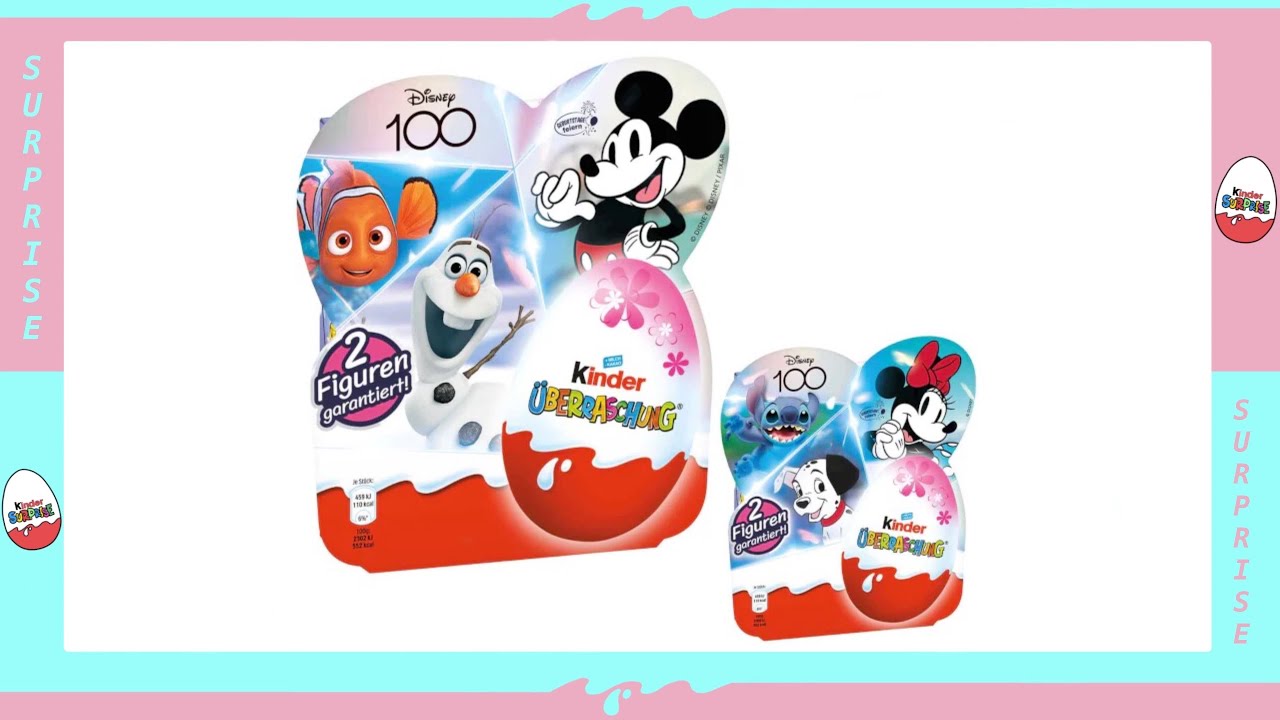 Disney 100 Kinder SURPRISE egg 4x pack opening - part 2 - YouTube