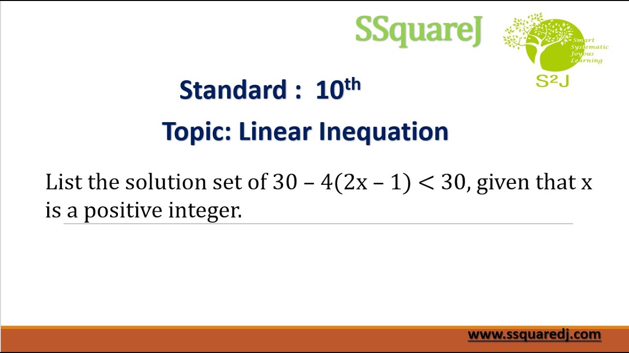 Linear inequations || Class 10 ||List the solution set - YouTube