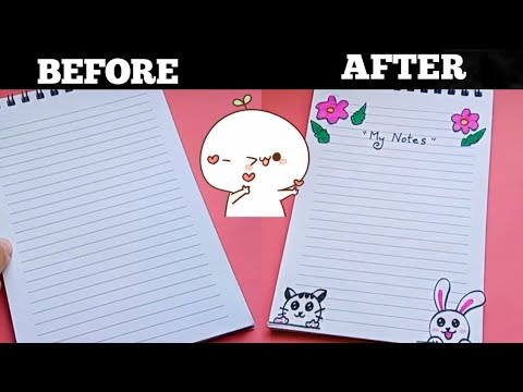 simple note book decoration ||how to decoration notes|| notes ...