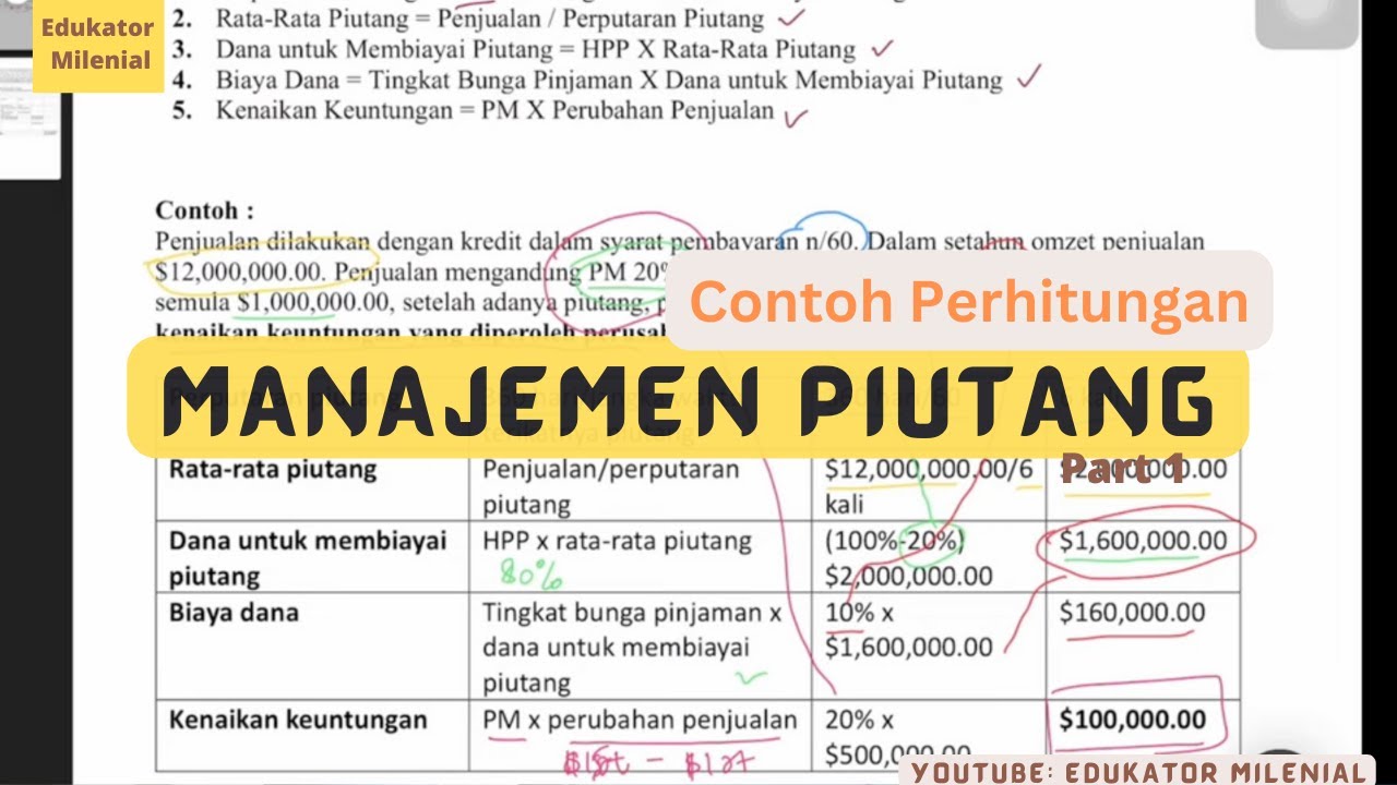 Perhitungan Manajemen Piutang - YouTube