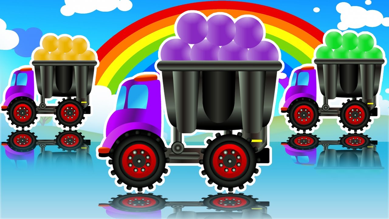 Learn Colors with Color Dump Truck Toys | Street Vehicles for Kids ...