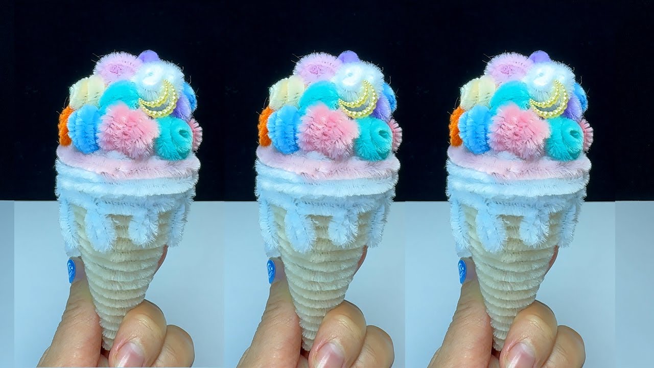 Handmade DIY: Use pipe cleaners to easily create cute ice cream ...