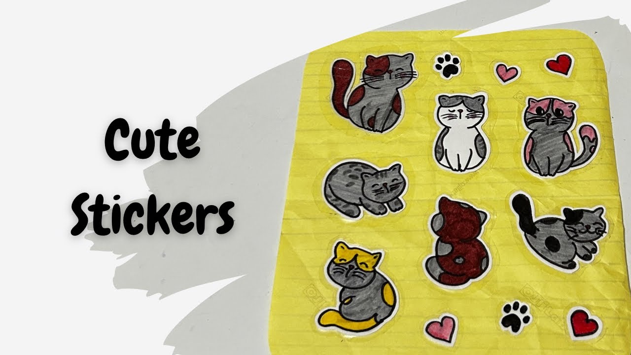 Let’s make some cute stickers 🐾😻🐱 - YouTube