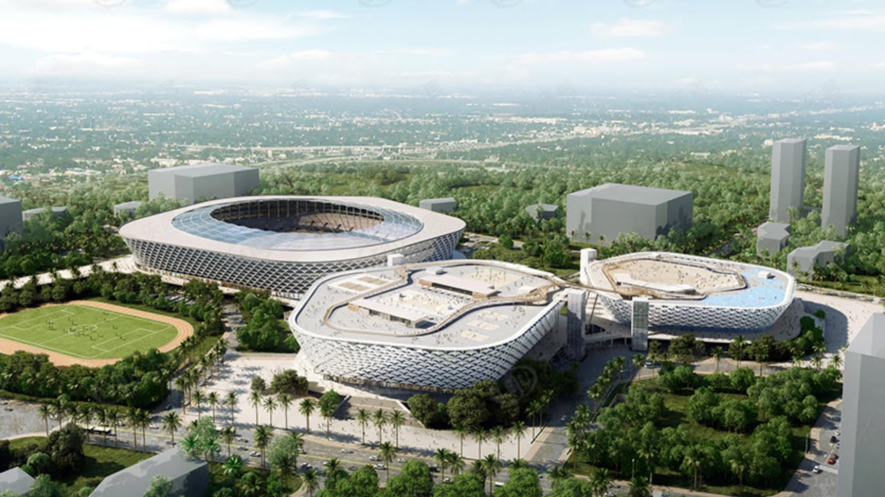 Sanya International Sports Center, with a total construction area of ...