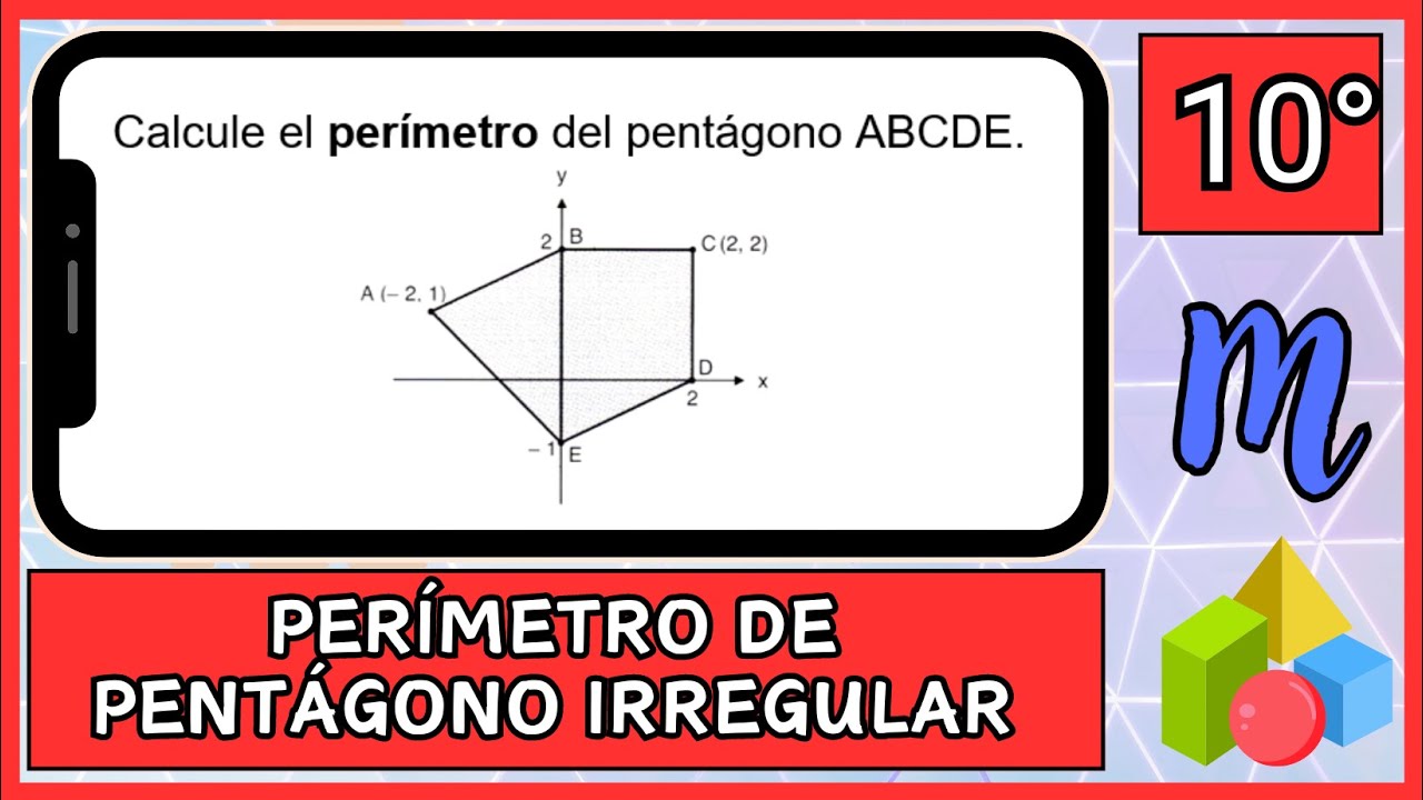 [635] #BxM #PNE Pentágono Irregular | Perímetro usando la fórmula de la distancia #décimo - YouTube