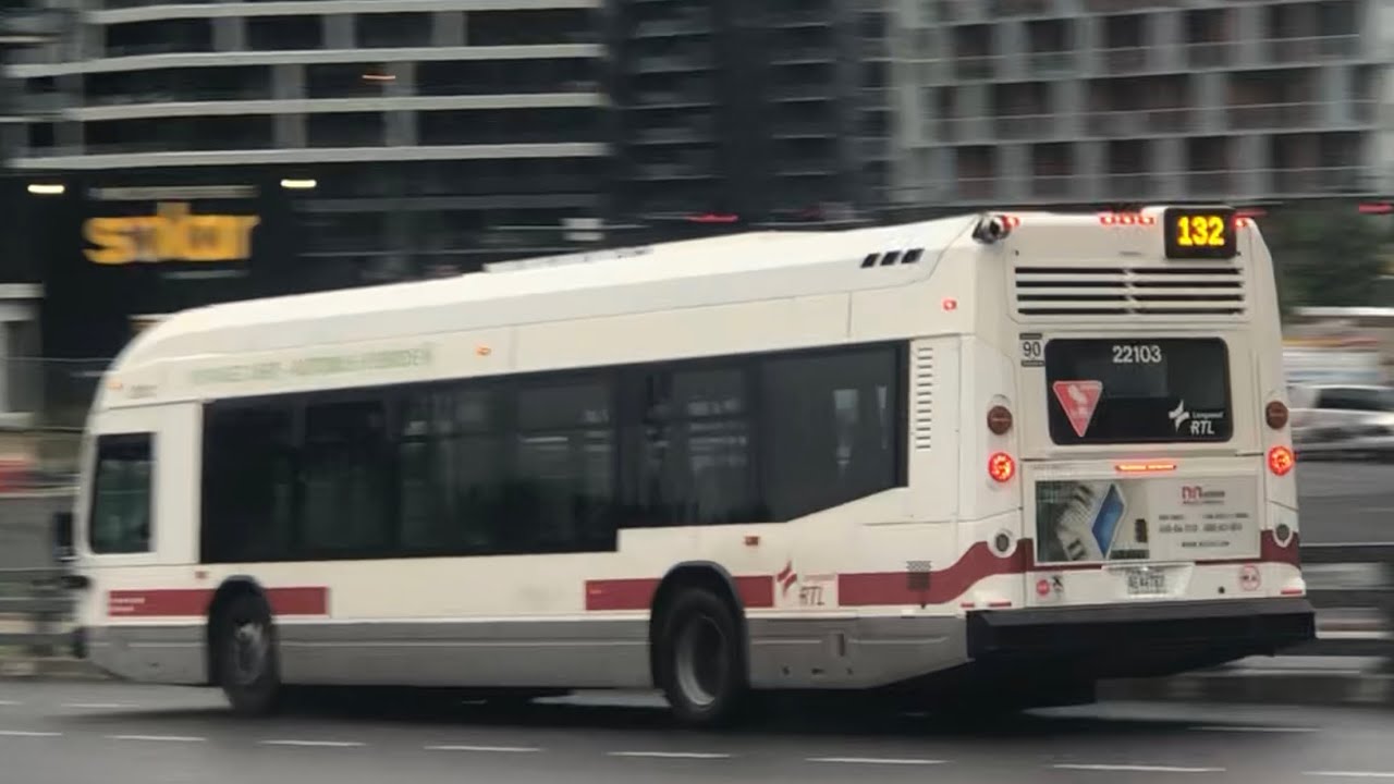 RTL Longueuil 2021 Novabus lfs HEV Hybrid #22103 on 132 drive on bridge ...