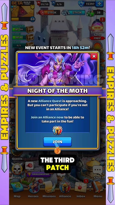 New Alliance Quest: Night of the Moth 🦋 in Beta V73.3 - Empires & Puzzles 🔥 - YouTube