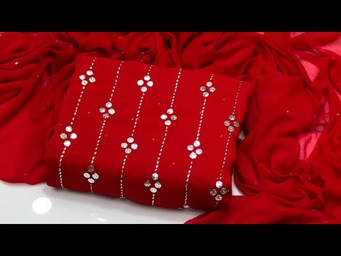 Mukesh dress design in Pakistan|handmade work on soft chiffon.. - YouTube